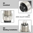Uxcell Aviation Connector Plug, 5 Pin Metal Male Female Panel Connector ...