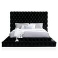 FOA Biron 3pc Black Fabric Upholstered Bedroom Set - Queen + 2 ...
