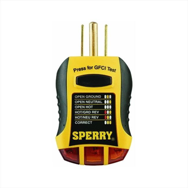 Sperry Instruments GFI6302 GFCI Outlet / Receptacle Tester, Standard ...