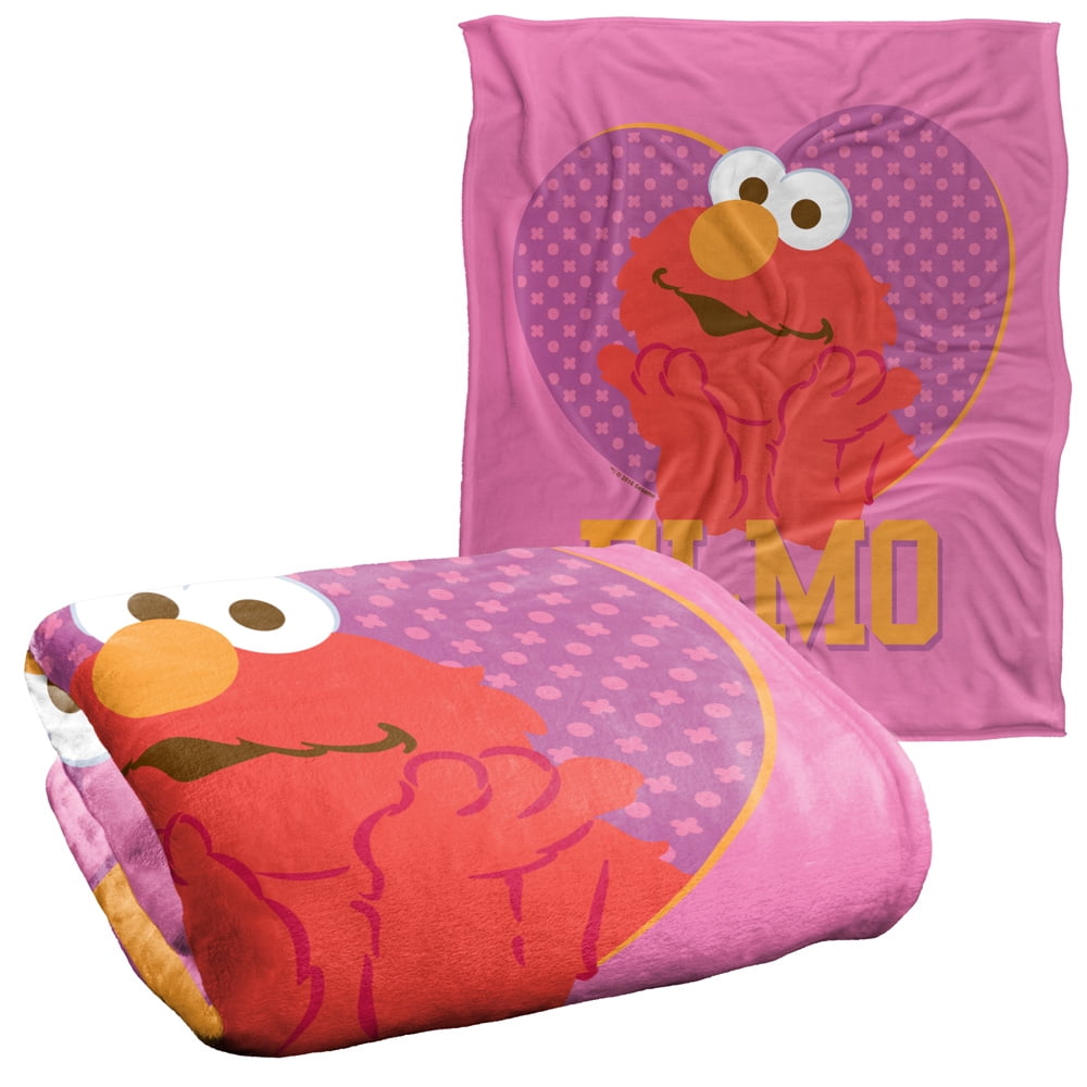 Sesame Street Blanket, 50' x 60', Patterned Elmo Heart, Silky Touch ...