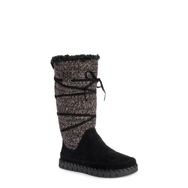 Muk Luks Women's Lilyana Faux Fur Lined Side Button Knit Boots ...