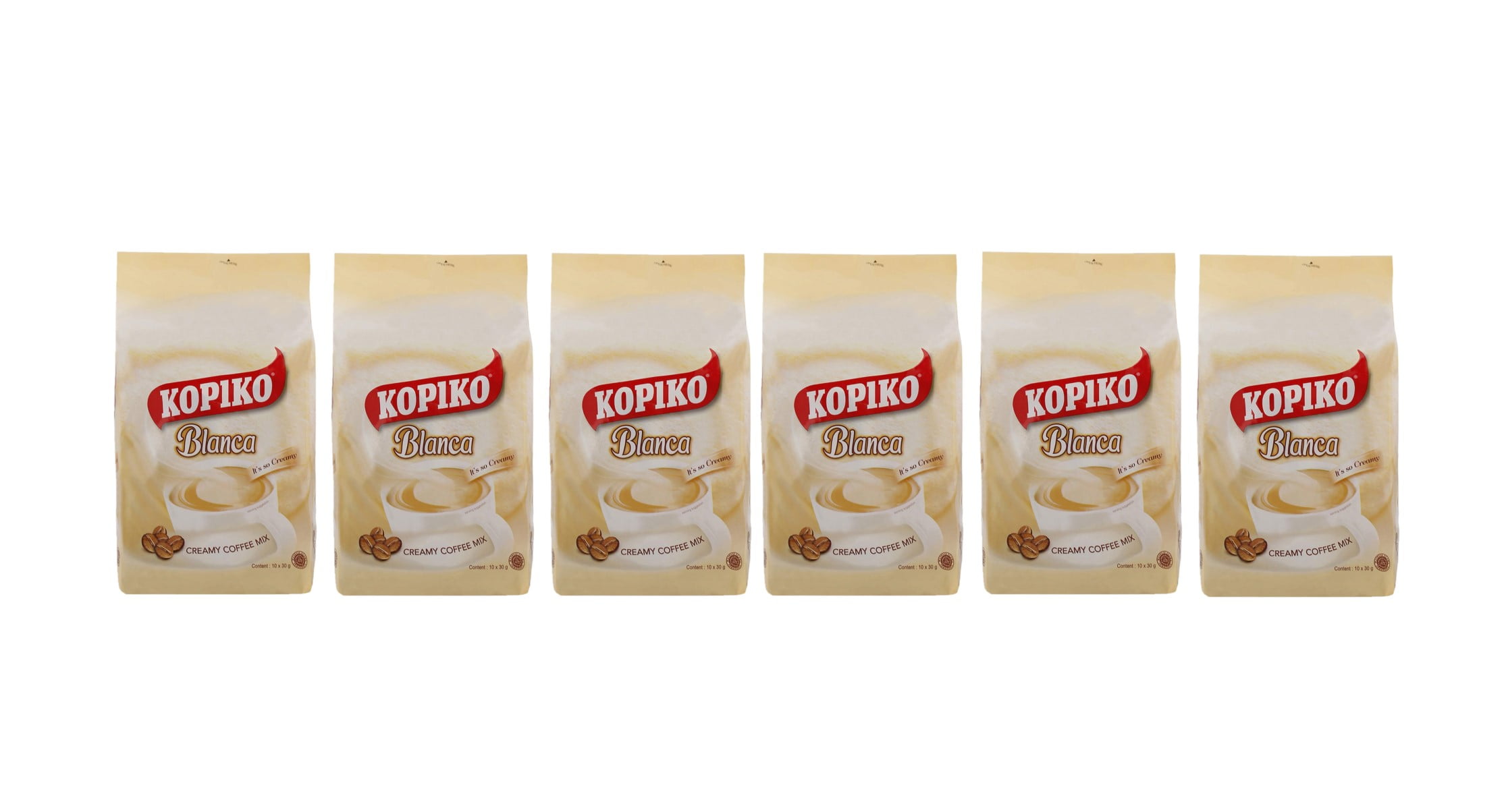Kopiko Blanca 3 In 1 Creamy Coffee Mix (10 Sachets/Pack) -Pack of 6 ...