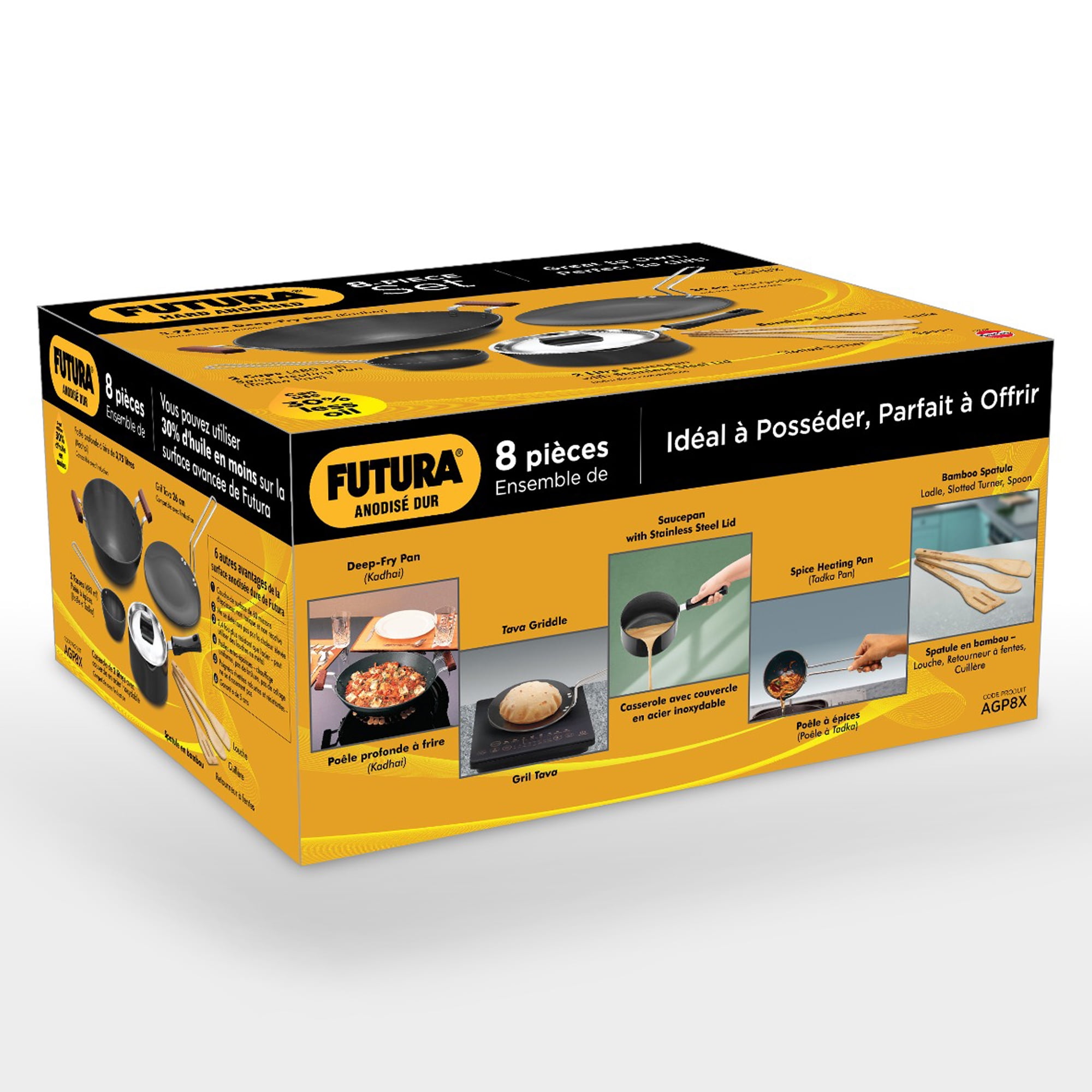 Click here for Futura Hard Anodised Aluminium 8 Piece Cookware Se... prices