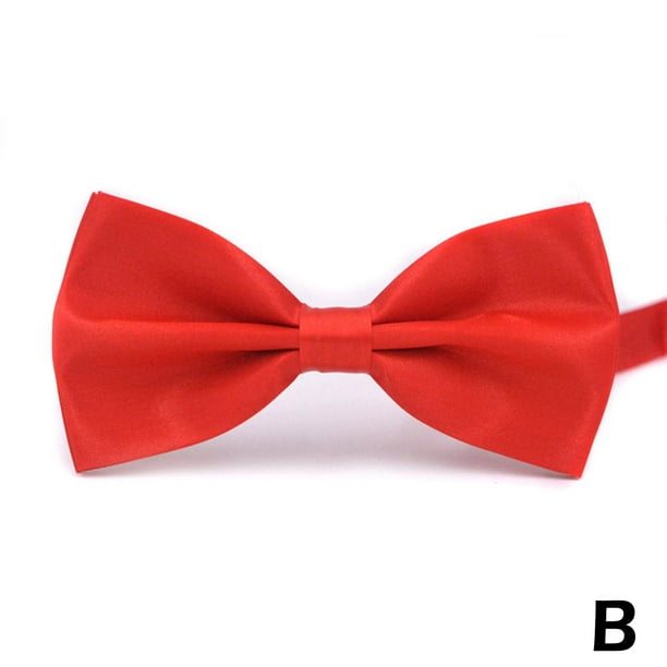 Black 1x Adjustable Bow Ties Men's Satin Pre Tied Wedding Dickie Fancy ...