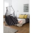Black and Grey Striped Hammock Chair, XXL Hanging Swing with Steel ...