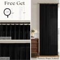Black 70 Inch Wide Curtains 96 Inches Long for Living Room Light ...