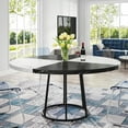 Tribesigns Modern Round Dining Table for 4, 47 inch, Faux Marble Top ...
