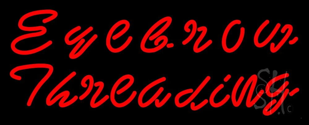 Eyebrow Threading LED Neon Sign 13 x 32 - inches, Black Square Cut ...