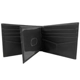 George Men's Genuine Milled Leather Bifold Wallet with Wing Black RFID ...