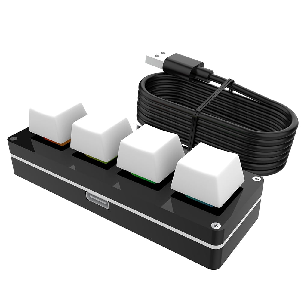 Mechanical Macropad 4 Key Programming Knob Keyboard RGB HotSwap (4 ...