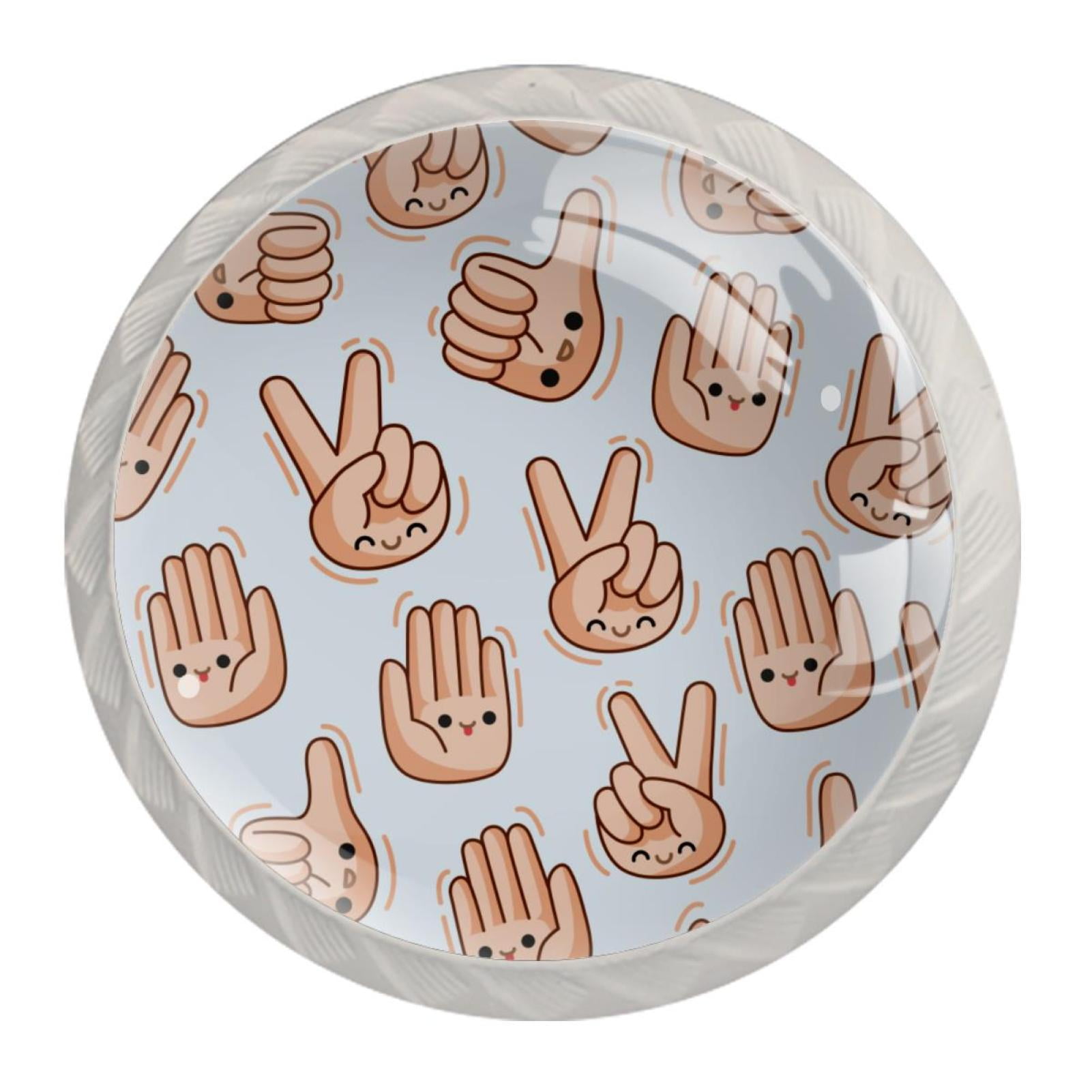 4 Pcs Finger-Guessing Game Knobs for Kitchen Cabinet Cupboard Dresser ...