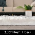 Latepis Fuzzy Area Rug, White with Grey Tips, 2x3 Faux Sheepskin ...