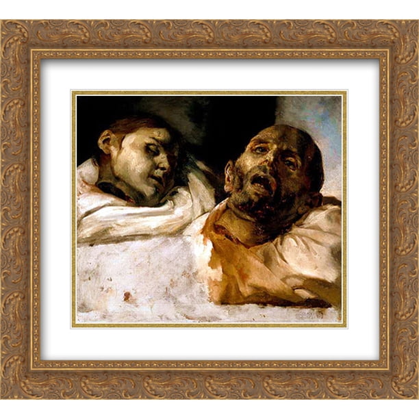 Theodore Gericault 2x Matted 24x20 Gold Ornate Framed Art Print 'Heads ...