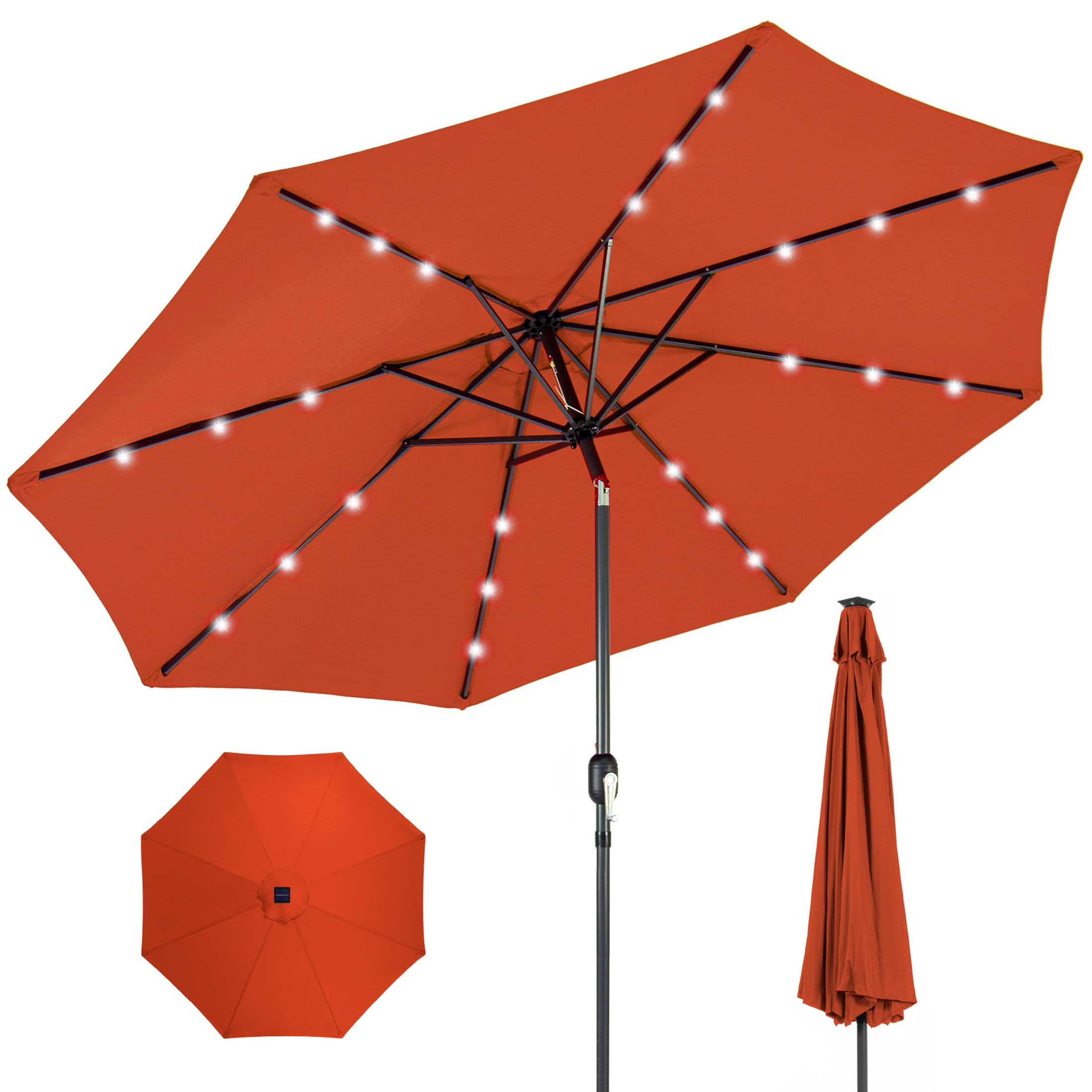 Best Choice Products 10ft Solar LED Lighted Patio Umbrella w/ Tilt ...
