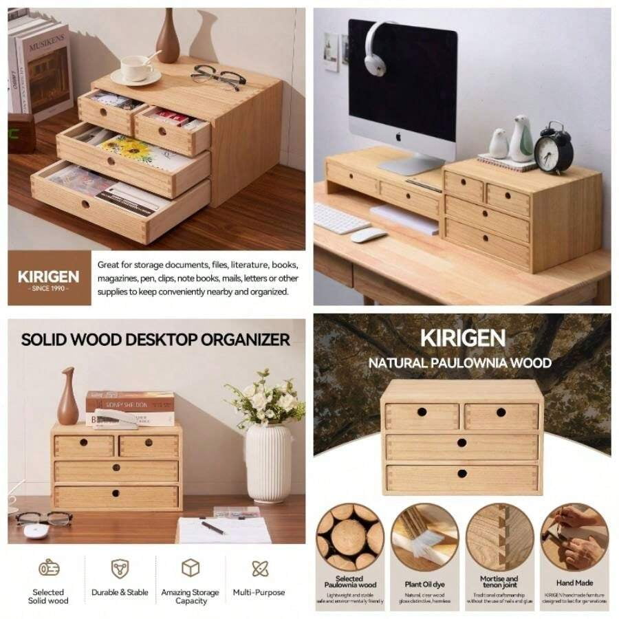 Click here for Na Na Natural Wood Desktop Organizers With Drawers... prices