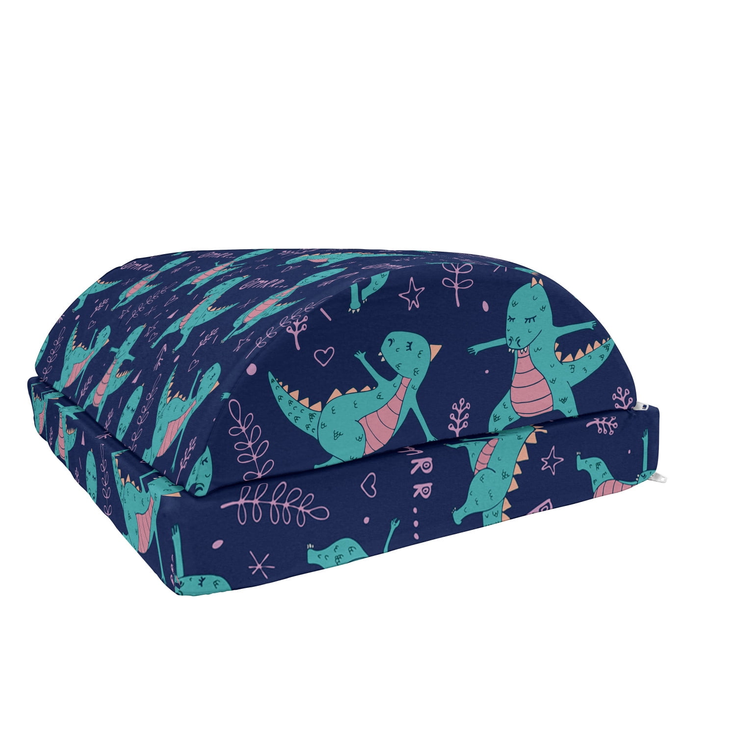 Cartoon Foot Rest, Little Dinosaur Doing Yoga Poses in Repetitive ...