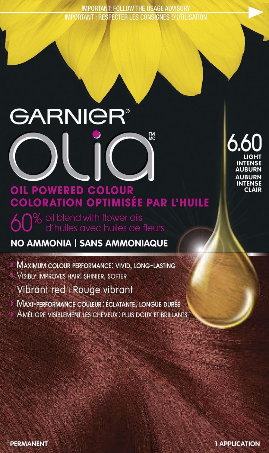 Garnier Olia No Ammonia Oil Powered Permanent Hair Colour, 1 pack ...