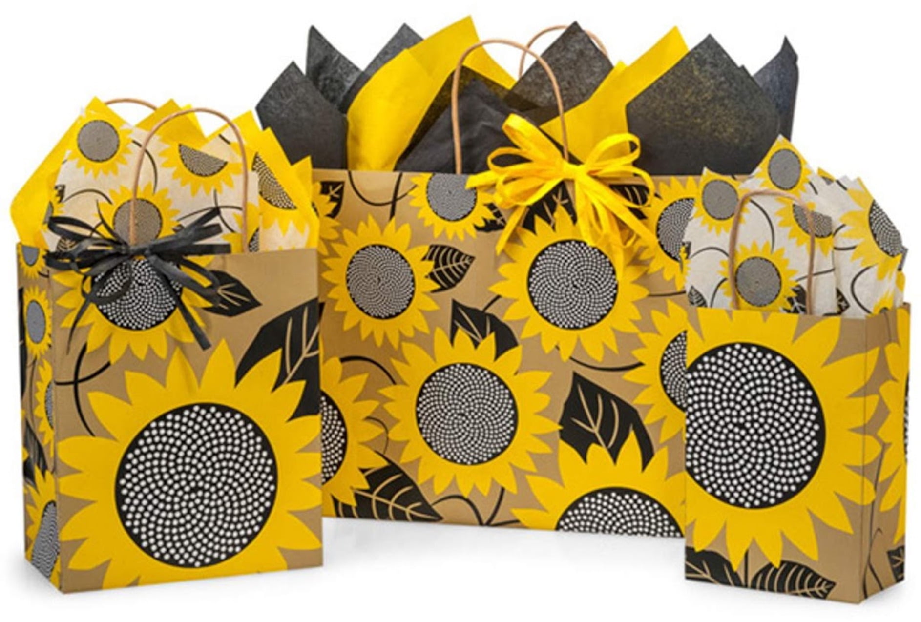 Sunflower Gift Bags With Tissue Paper Assorted Sizes With sunflower-gift-bags-with-tissue-paper-assorted-sizes-with