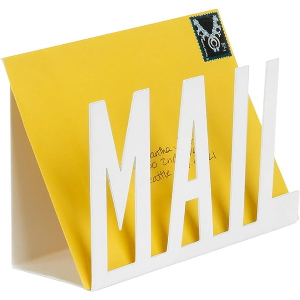 MyGift White Metal Desktop Cutout Mail Letter Holder - Walmart.com