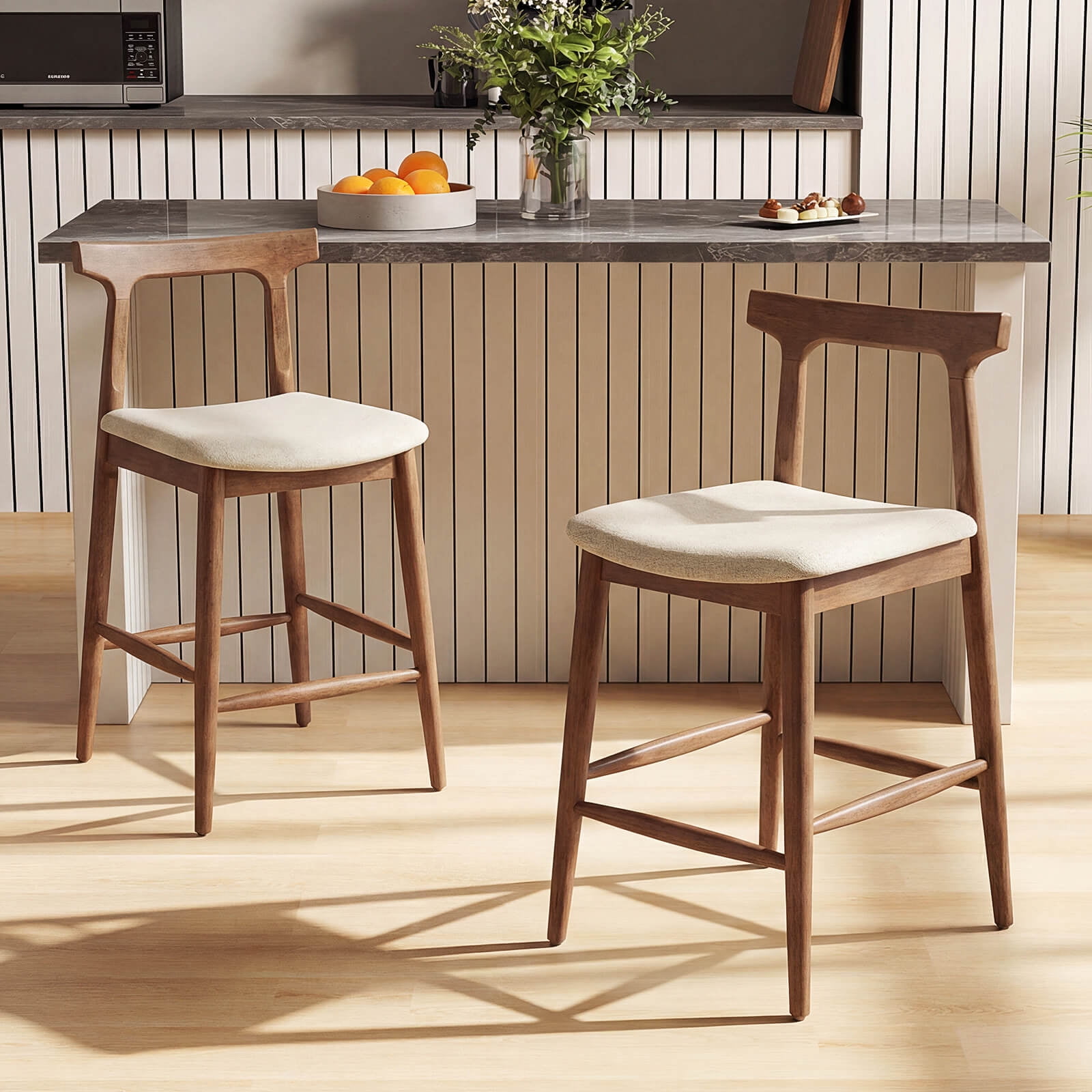 Click here for Costway 2pcs Counter Height Bar Stools With Curved... prices