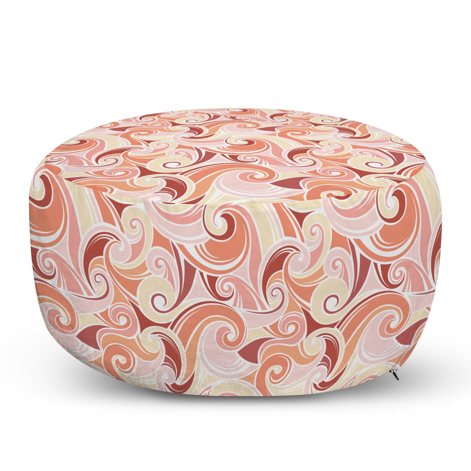 Abstract Pouf Cover with Zipper, Pastel Color Retro Old Fashioned ...