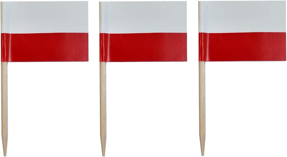 100 Pcs Poland Flag Poland Toothpick Flags, Small Mini Stick Cupcake ...