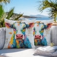 Colorful Cow Outdoor Pillow Covers 20x20 Inch Throw Pillow Covers Set ...