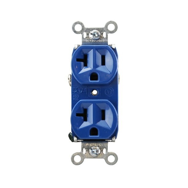 Pass & Seymour 5362-BL Duplex Receptacle Industrial Spec 20A 125V, Blue ...