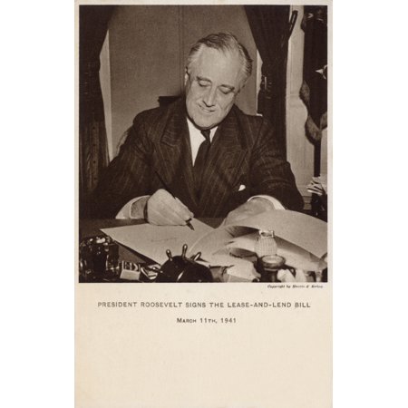 Us President Roosevelt Signs The Lease-And-Lend Bill Print By Mary ...