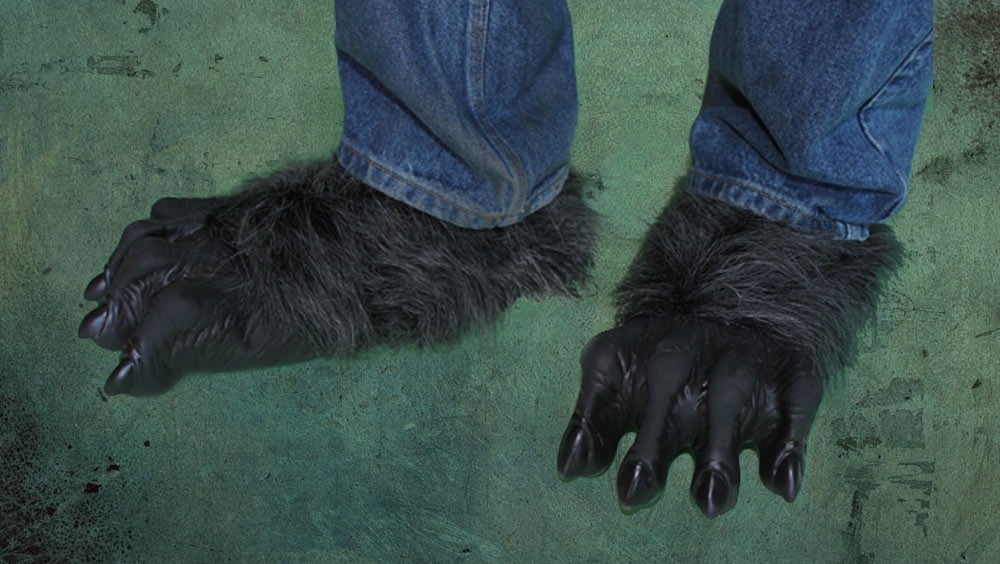 Zagone Studios Killer Wolf Feet, Latex and Faux Fur Werewolf Grey Paws ...