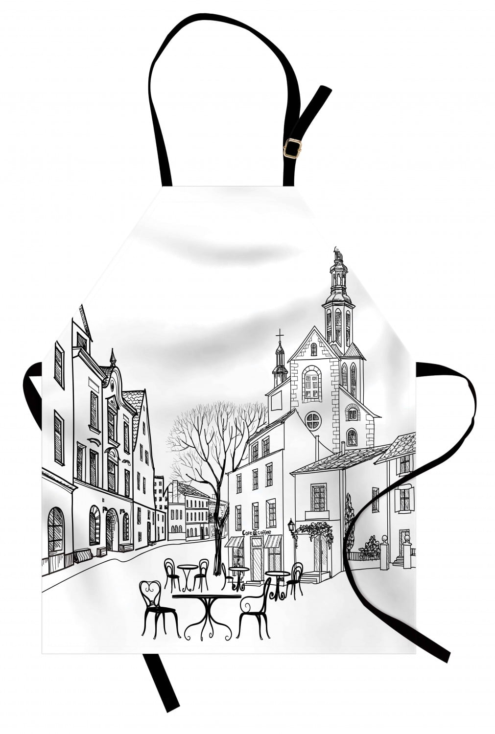 Cityscape Apron Street Cafe in Old City Houses Buildings Tree Alleyway ...