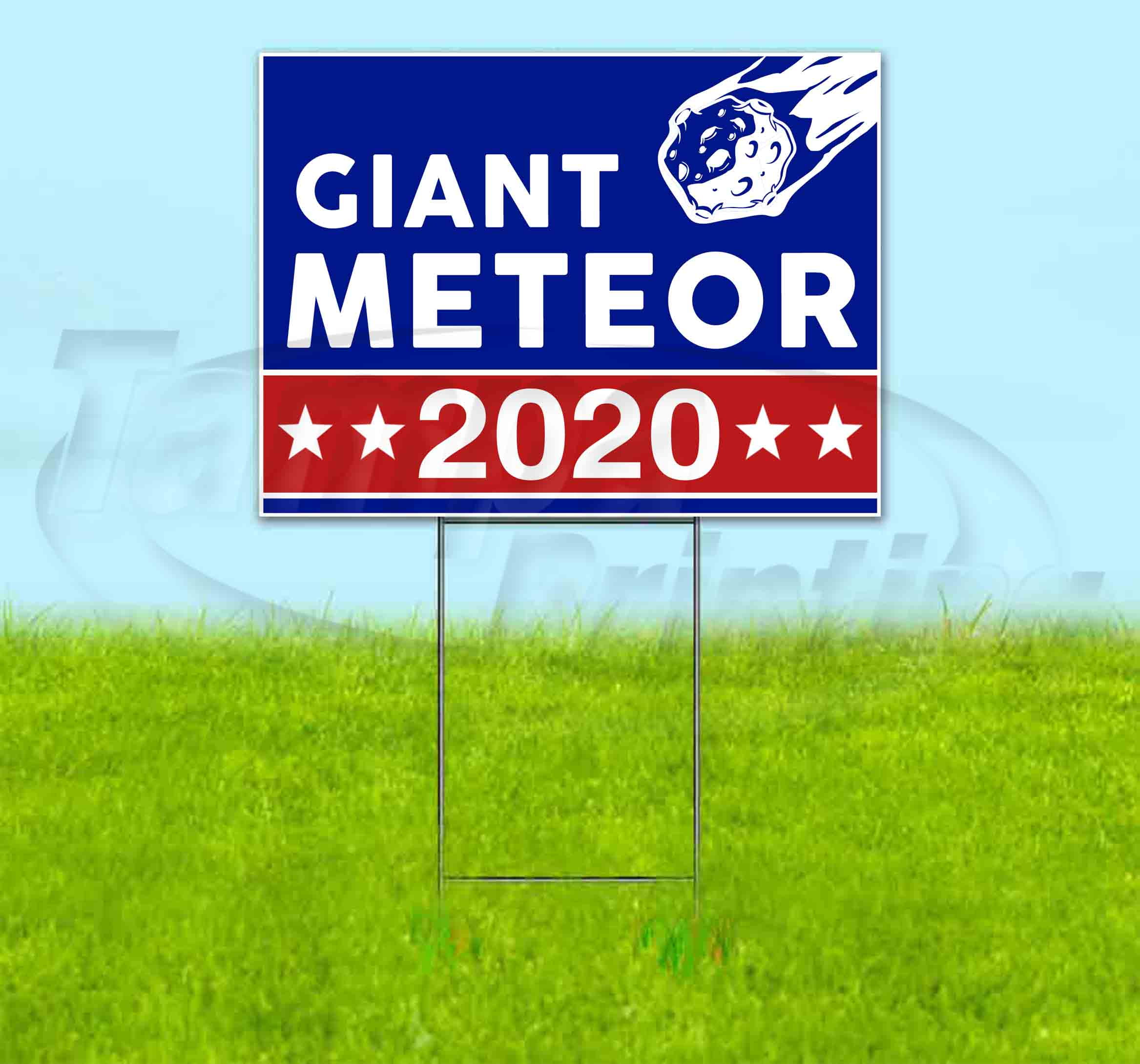 Giant Meteor 2020 (18" x 24") Yard Sign, Includes Metal Step Stake ...