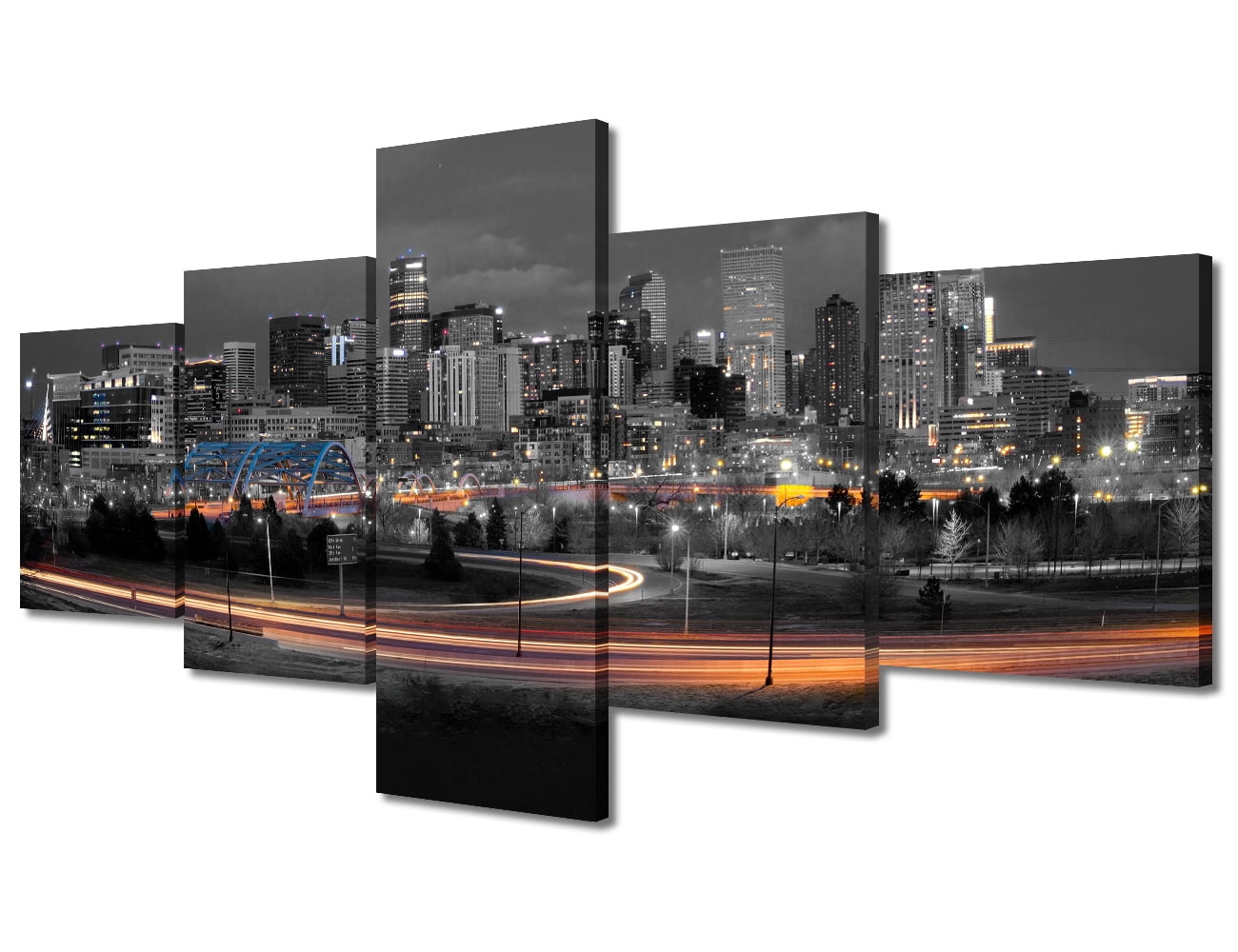 TISHIRON 5PCS Framed Canvas Wall Art Set,50"x24" Colorado Panoramic ...