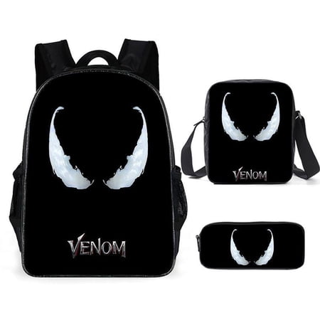 3 Piece Venom Fashion Backpack Suit, Boy Backpack With Lunch Box ...