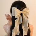 2 pack Vintage Long Silk Bow Hair Clip Barrette Ribbon Mesh Bow Head ...