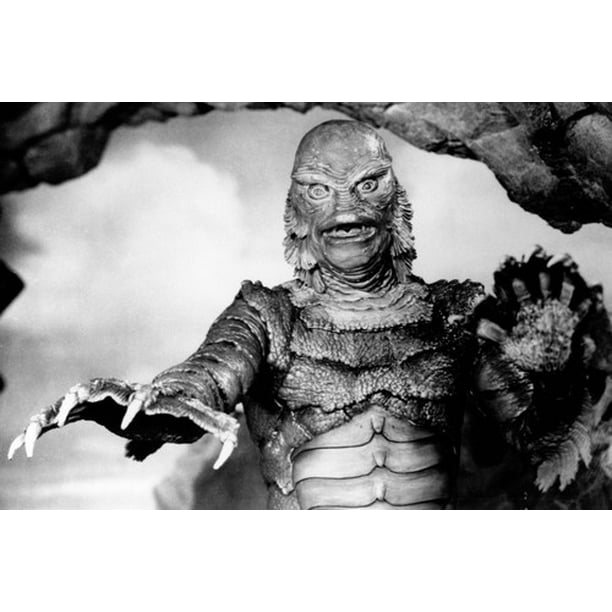 Ben Chapman in Creature from the Black Lagoon arms outstretched as ...