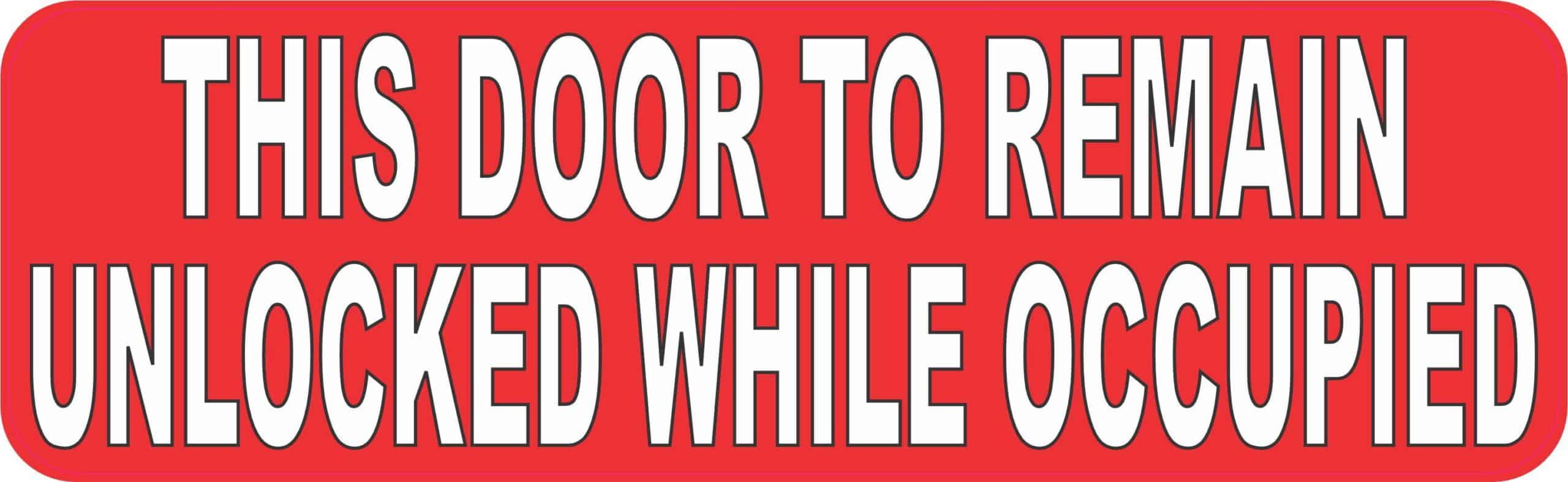 StickerTalk This Door to Remain Unlocked While Occupied Magnet, 10 ...
