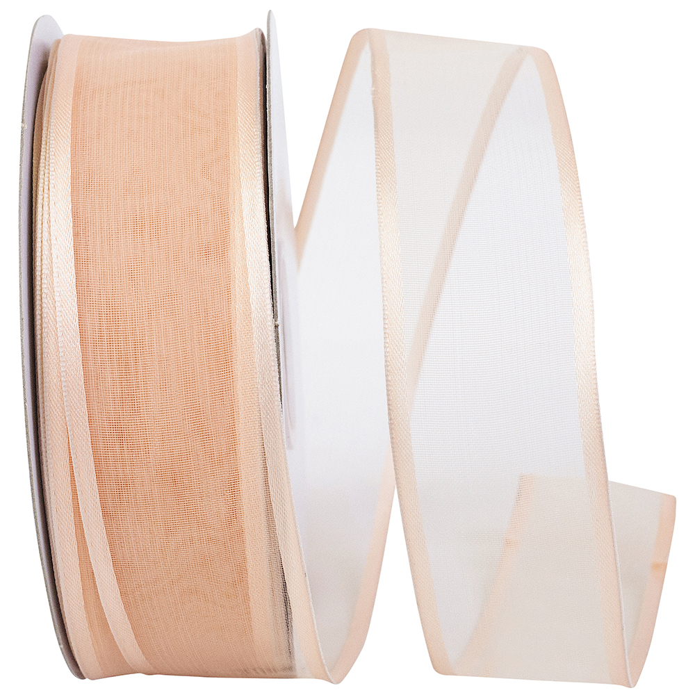 Reliant Ribbon - 25771W-714-09K, Charlize Sheer Satin Wired Edge Ribbon ...
