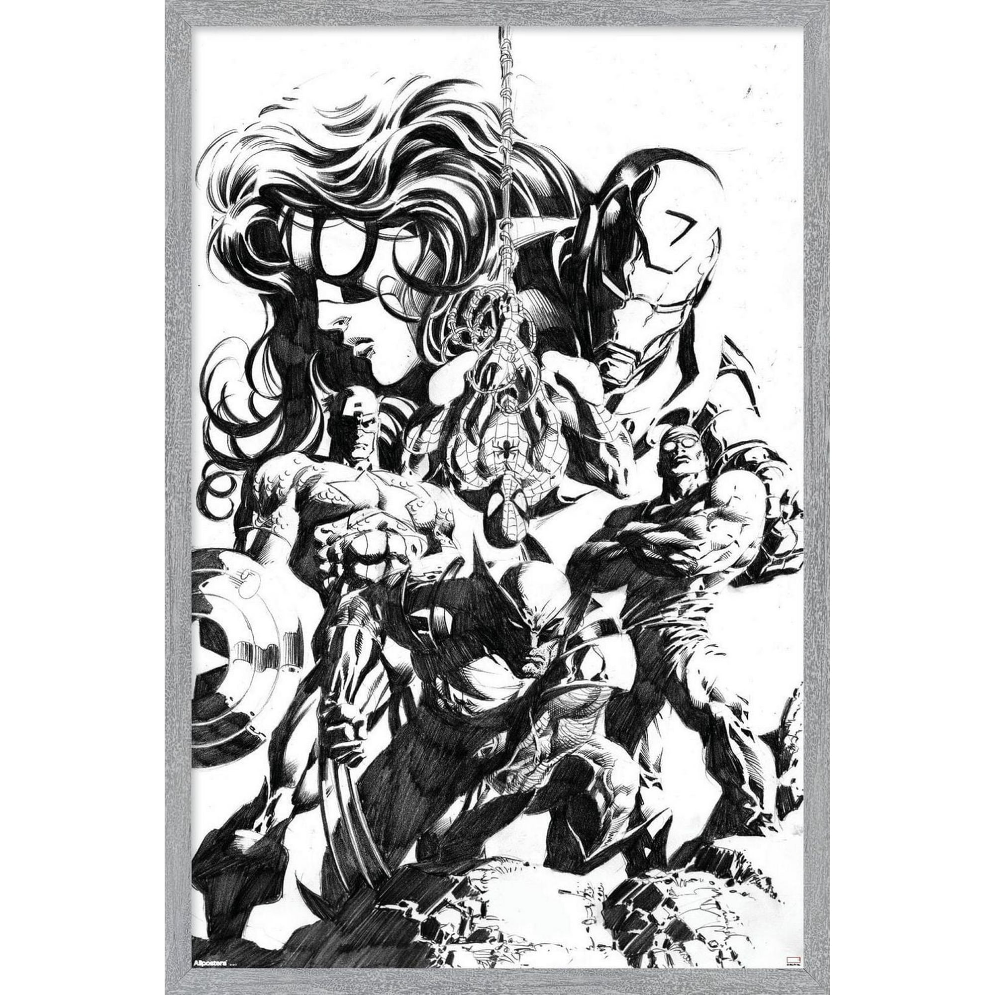 Click here for Trends International Marvel Sketch - Group Wall Po... prices