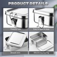4 Pcs Stainless Steel Food Containers, Metal Bento Lunch Box, Stainless ...