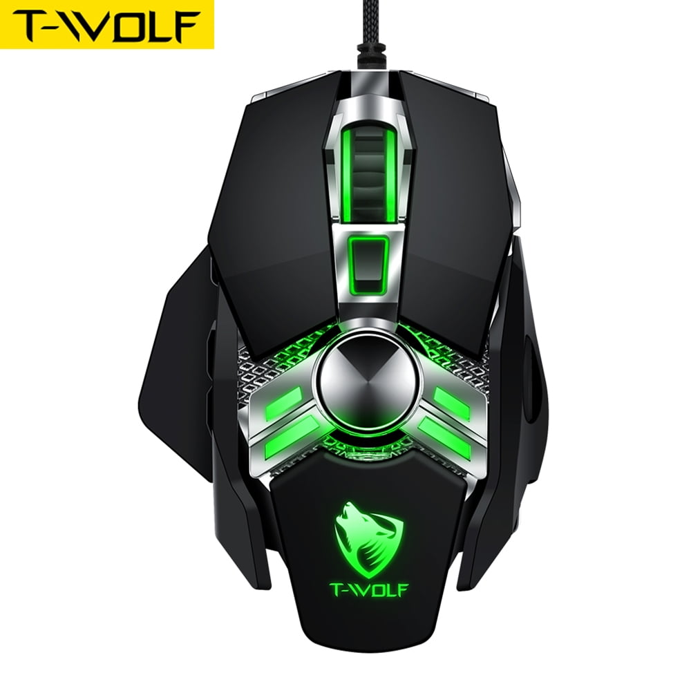 T-WOLF Wired Gaming Mouse V10 Ergonomic Programmable Mice with 7 ...