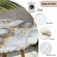 Abstract Impressionist Round Fitted Tablecloth with Elastic Edge Gold ...