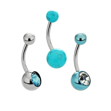 14-Gauge Belly Ring Value Pack, Neon Pink - Walmart.com