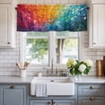 Bright Petals Valance Curtain 1 Panel, Abstract Colored Petals Swirls ...