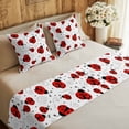 Bed Runner for Queen Size Bed, Ladybug 3 Pcs Bedding Runner Set - 1 ...