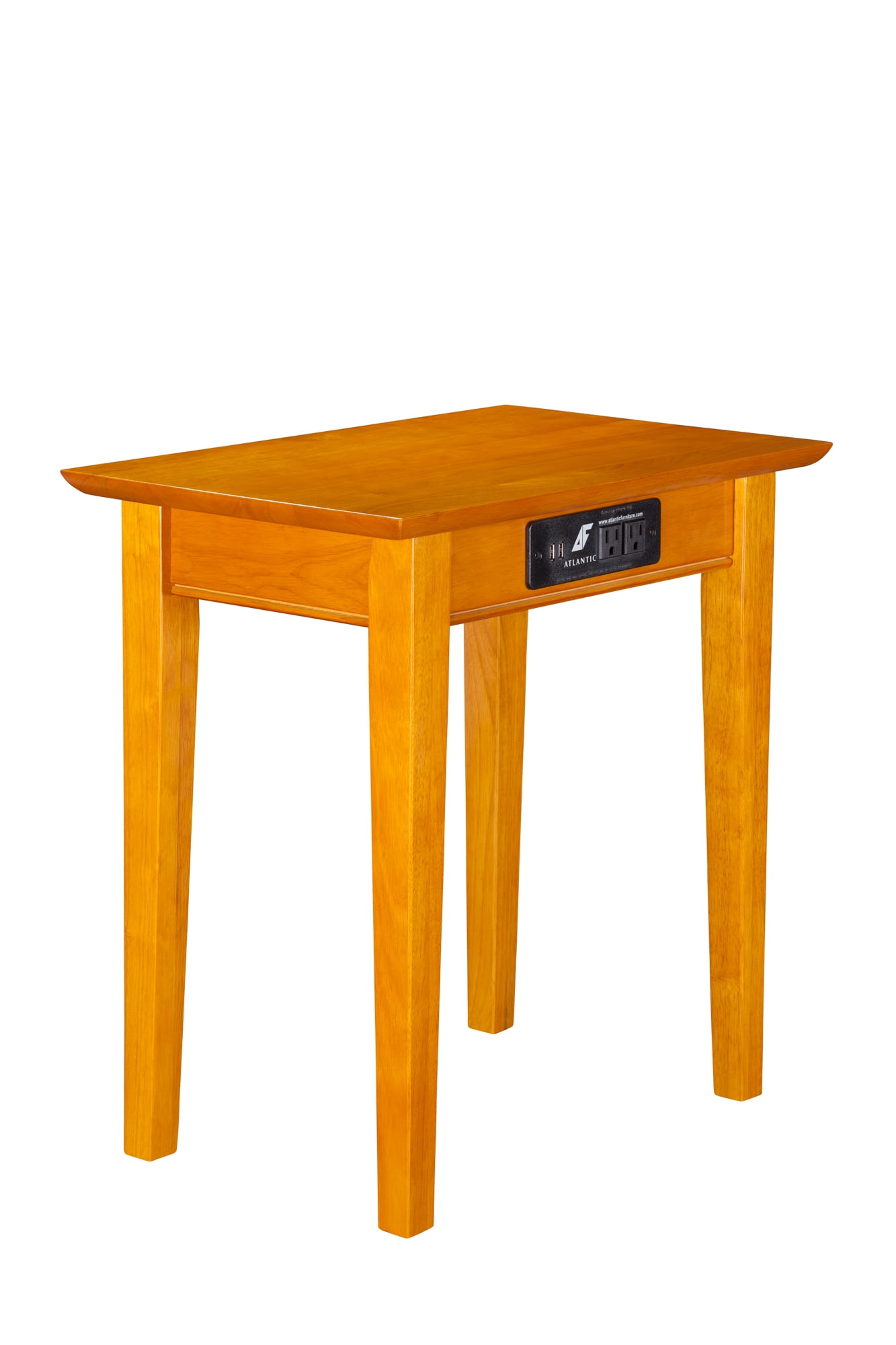 Shaker Chair Side Table with Charging Station in Walnut or Caramel ...