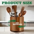 Acacia Wood Utensil Holder 360°Rotating Anti-Tip Design for Kitchen ...
