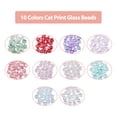 200Pcs 10 Colors Transparent Spray Painted Glass Beads Cat Paw Print ...