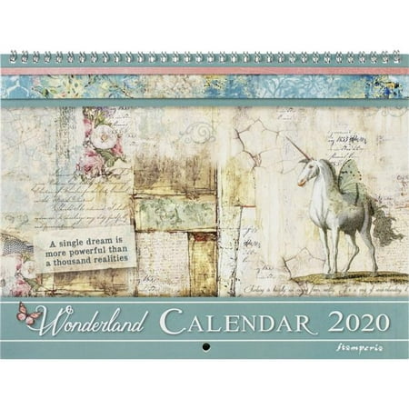 Stamperia ECL2004 11.75 x 8.75 in. 2020 Wirebound Calendar, Wonderland ...