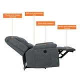 LVUYOYO Fabric Electric Recliner Chair, Massage Recliner with Heated ...